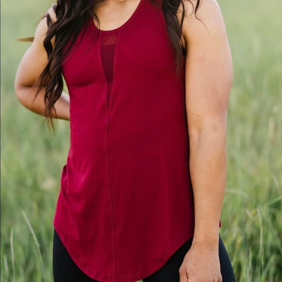 ZYIA | Tops | Zyia Cranberry Effortless Tank | Poshmark